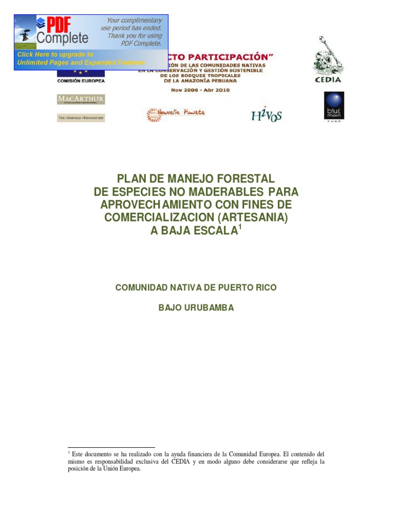 Plan Forestal Especies No MAderables | PDF | Los bosques | Botánica