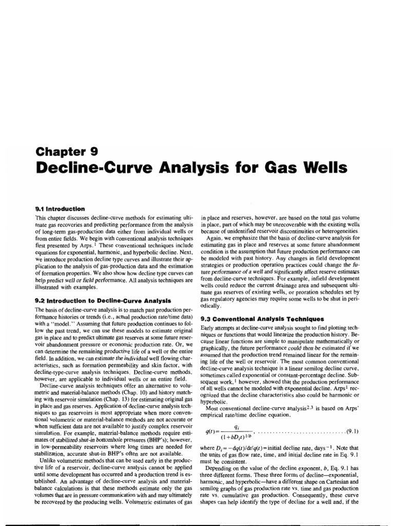 Decline Curve Analysis Gas Reservoir Engineering - Lee & Wattenbarger | PDF