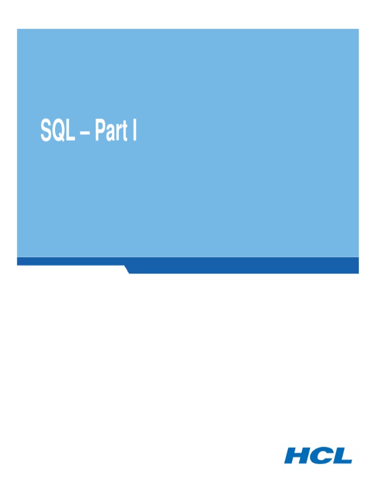 SQL - Part I | Download Free PDF | Sql | Information Technology Management