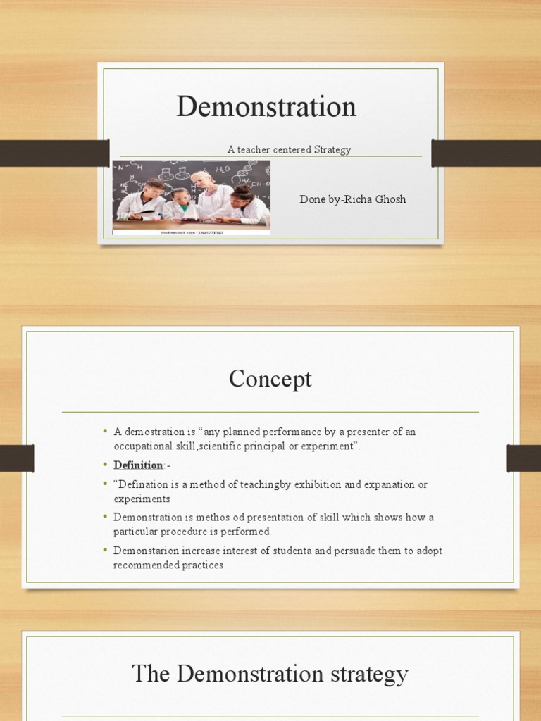 Demonstration: A Teacher Centered Strategy | PDF | Learning | Teachers