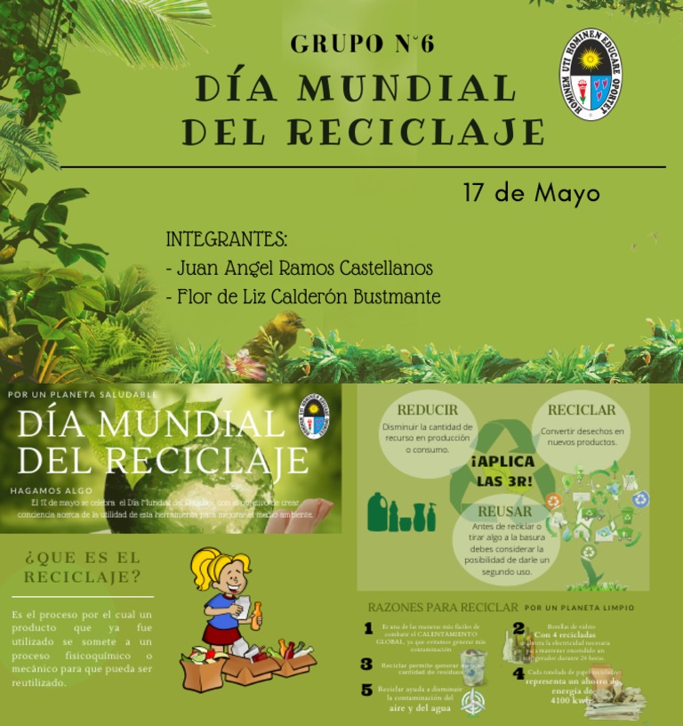 Día Mundial del Reciclaje: Conciencia Ambiental | PDF | Reciclaje ...