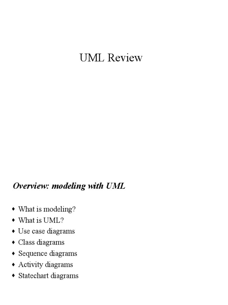 UML Review | PDF | Computer Engineering | Unified Modeling Language