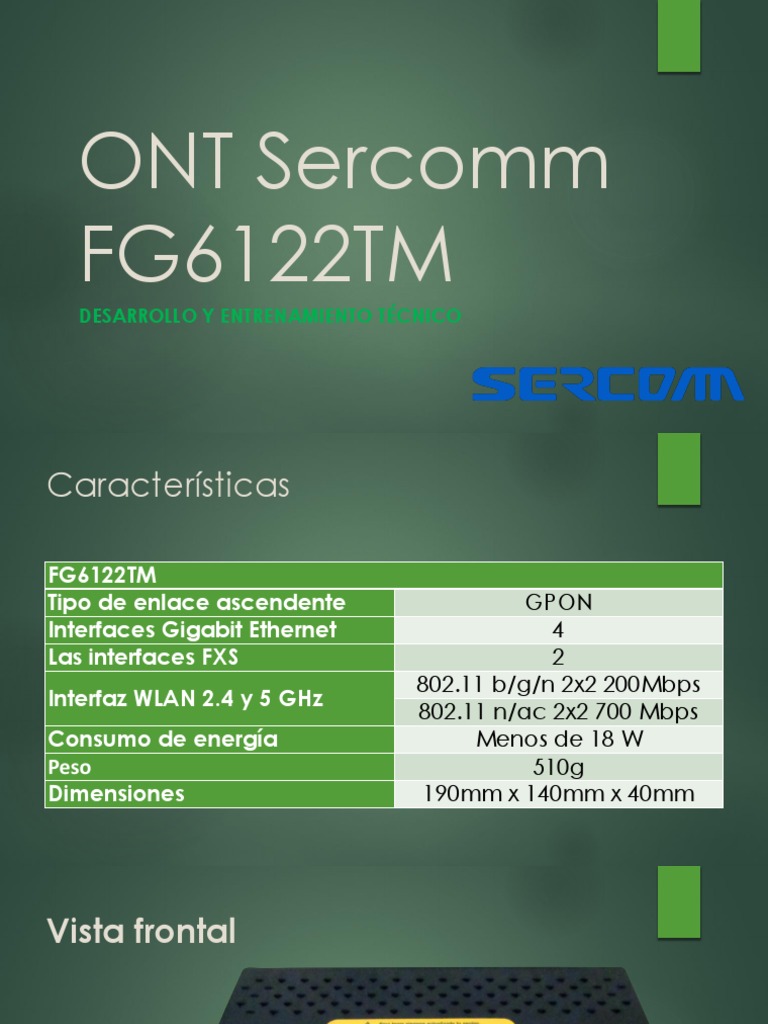 Guia Rapida ONT Sercomm FG6122TM | PDF