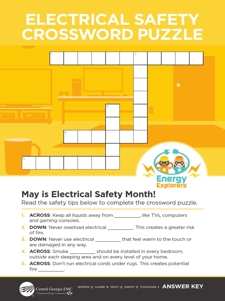 Electrical Safety Crossword | PDF | Games & Activities | Home & Garden