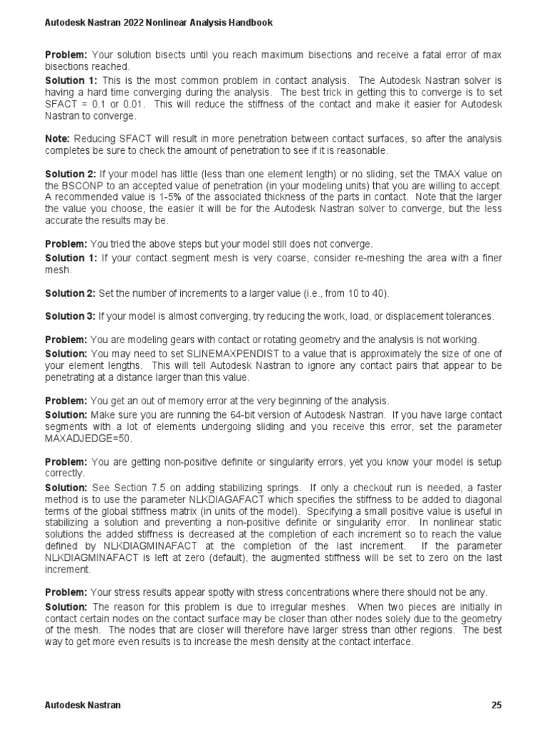 Autodesk Nastran 2022 Nonlinear Analysis Handbook | PDF | Stress (Mechanics) | Applied Mathematics