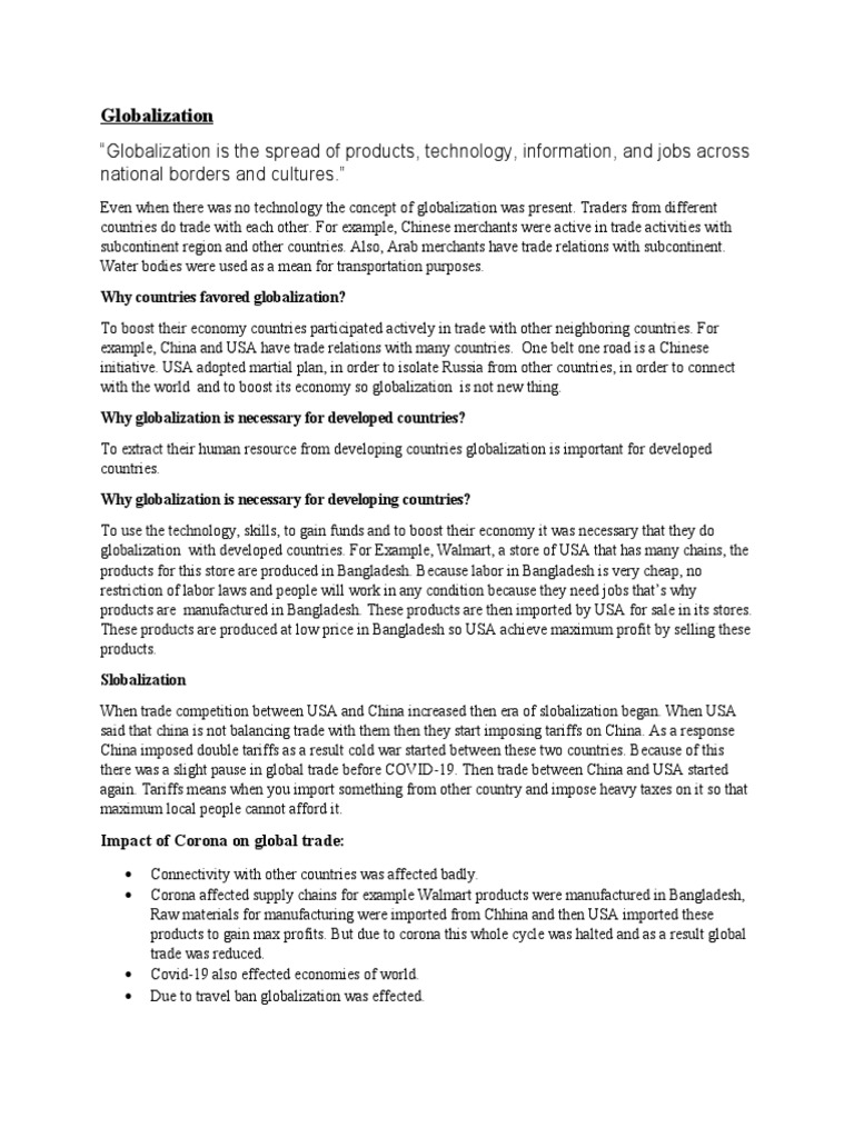 Globalization, Slobalization and Localization | PDF | Globalization | Trade