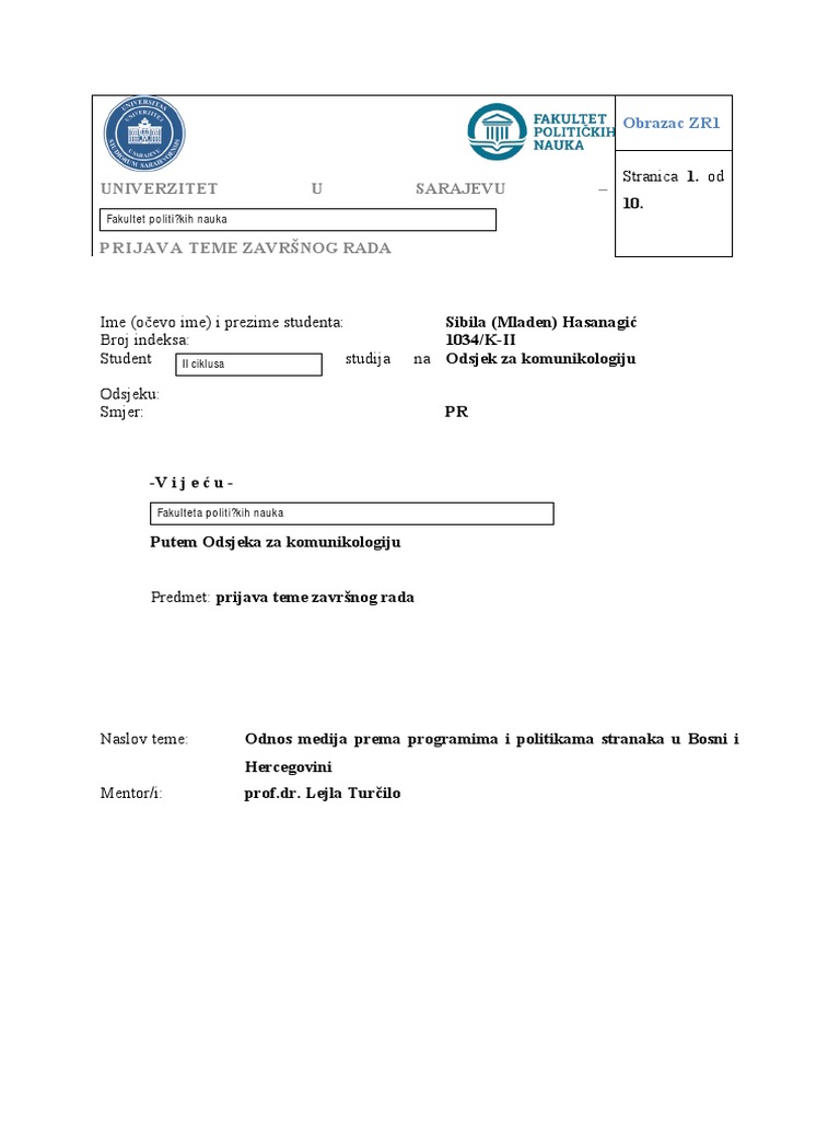 Metodologija Prijava Teze | PDF