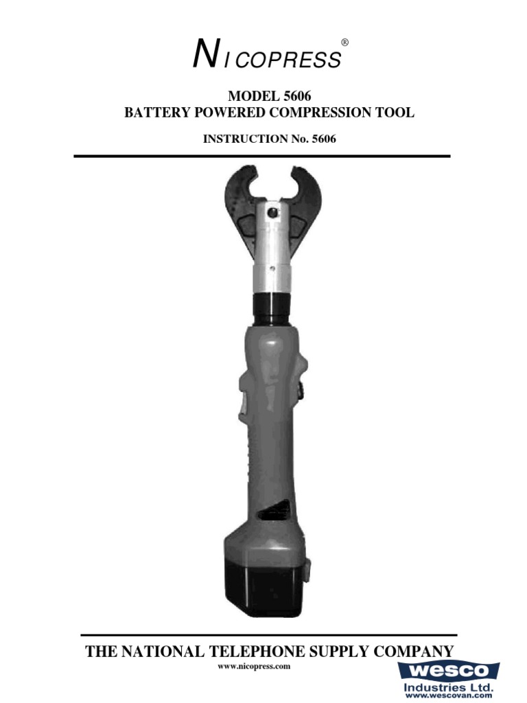 Icopress: MODEL 5606 Battery Powered Compression Tool | PDF | Battery ...