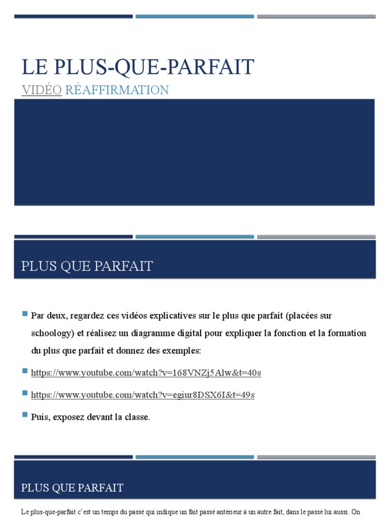 Comprendre le Plus-Que-Parfait | PDF | Verbe | Syntaxe