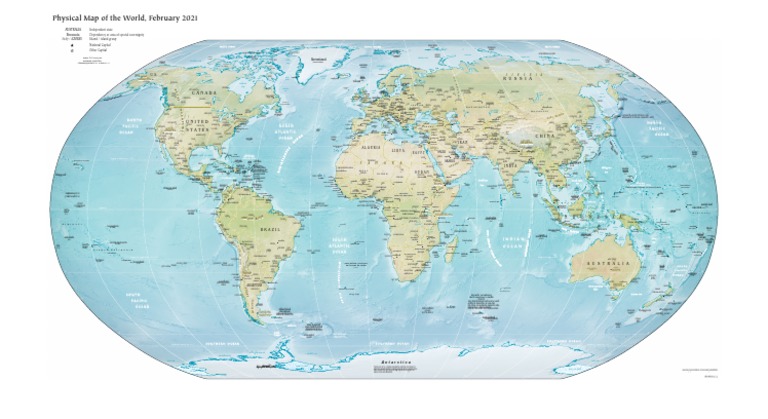 Physical Map of The World, February 2021: R U S S I A | PDF | Arctic ...