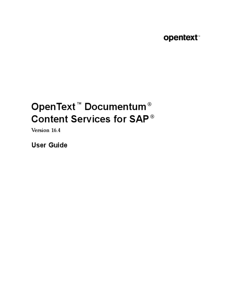 OpenText Documentum Content Services For SAP 16.4 User Guide | PDF ...