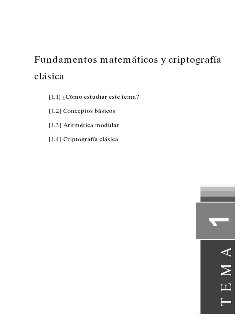 Tema 1 | PDF | Criptografía | Clave (criptografía)