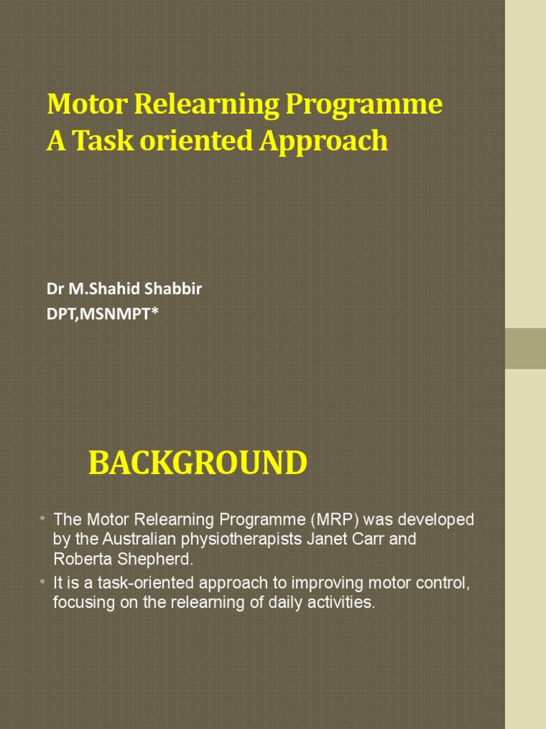 Motor Relearning Programme | PDF | Anatomical Terms Of Motion | Hip