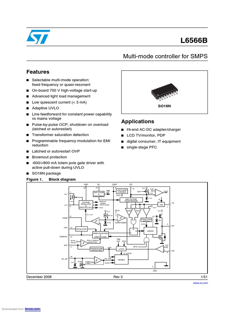 Multi-Mode Controller For SMPS: Features | PDF | Capacitor | Mosfet