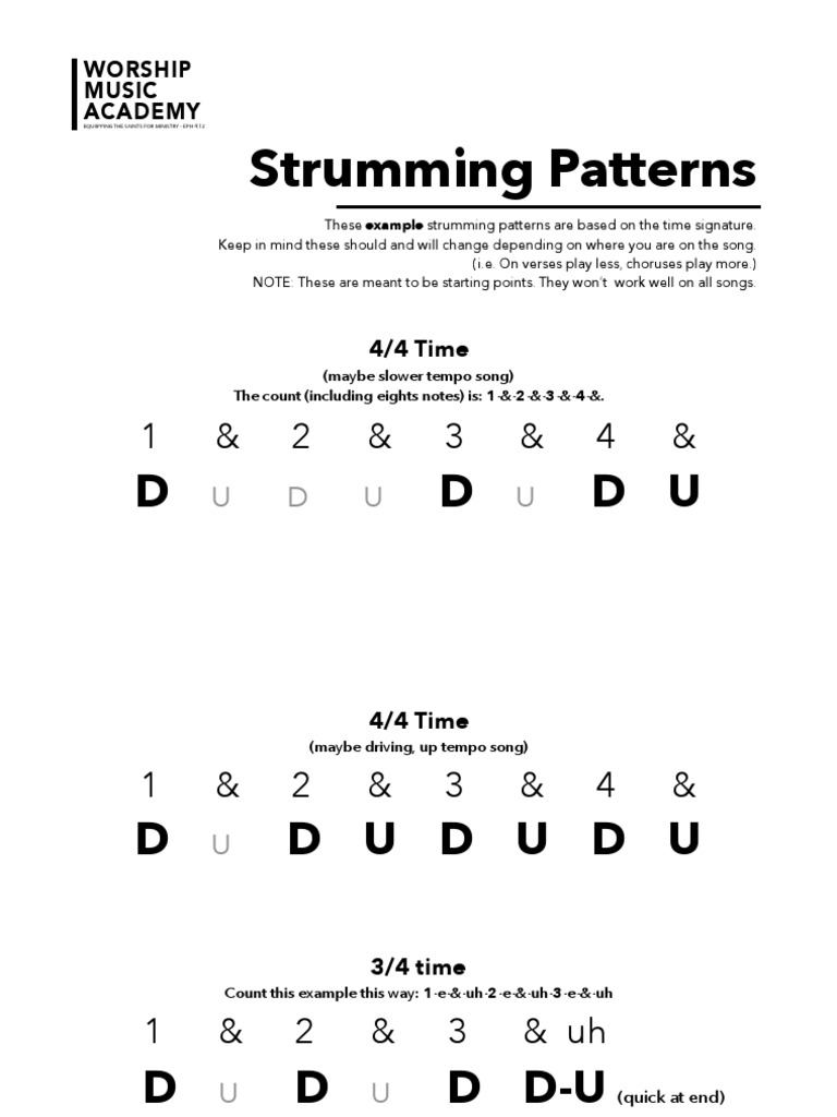 Strumming Patterns: D D D U | PDF | Language Arts & Discipline ...