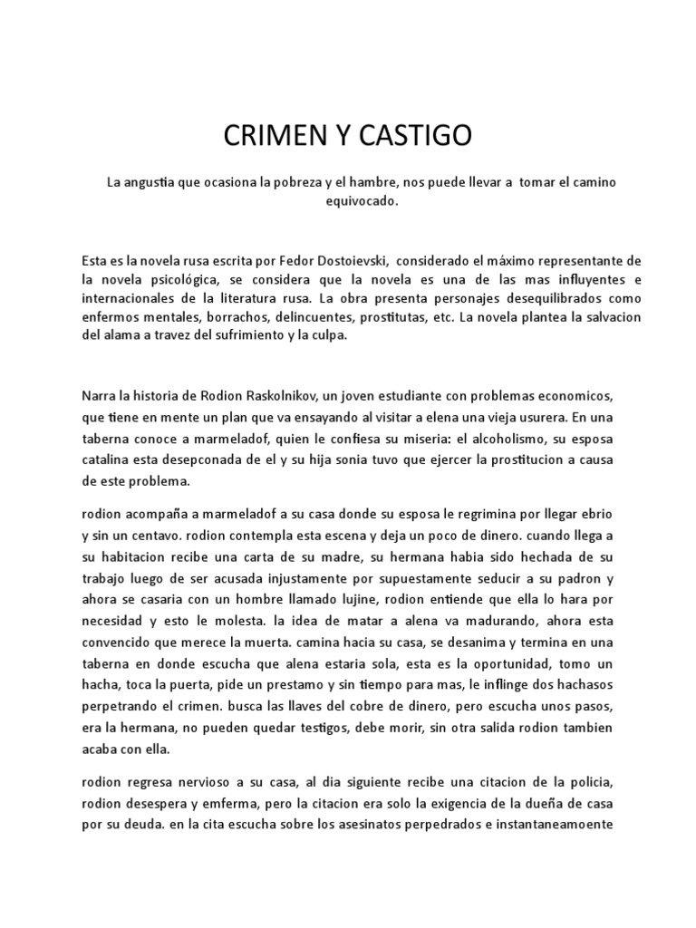 Crimen y Castigo | PDF | Crimen y castigo