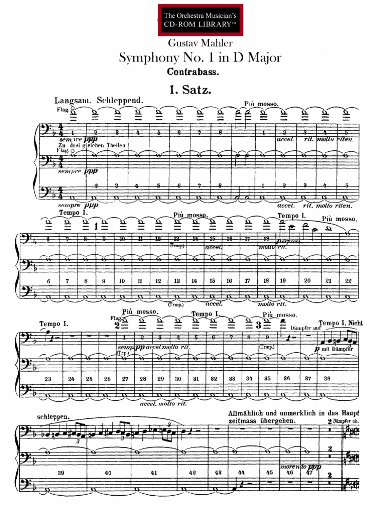 Mahler - Sinfonia No.1 - Contrabajo | PDF
