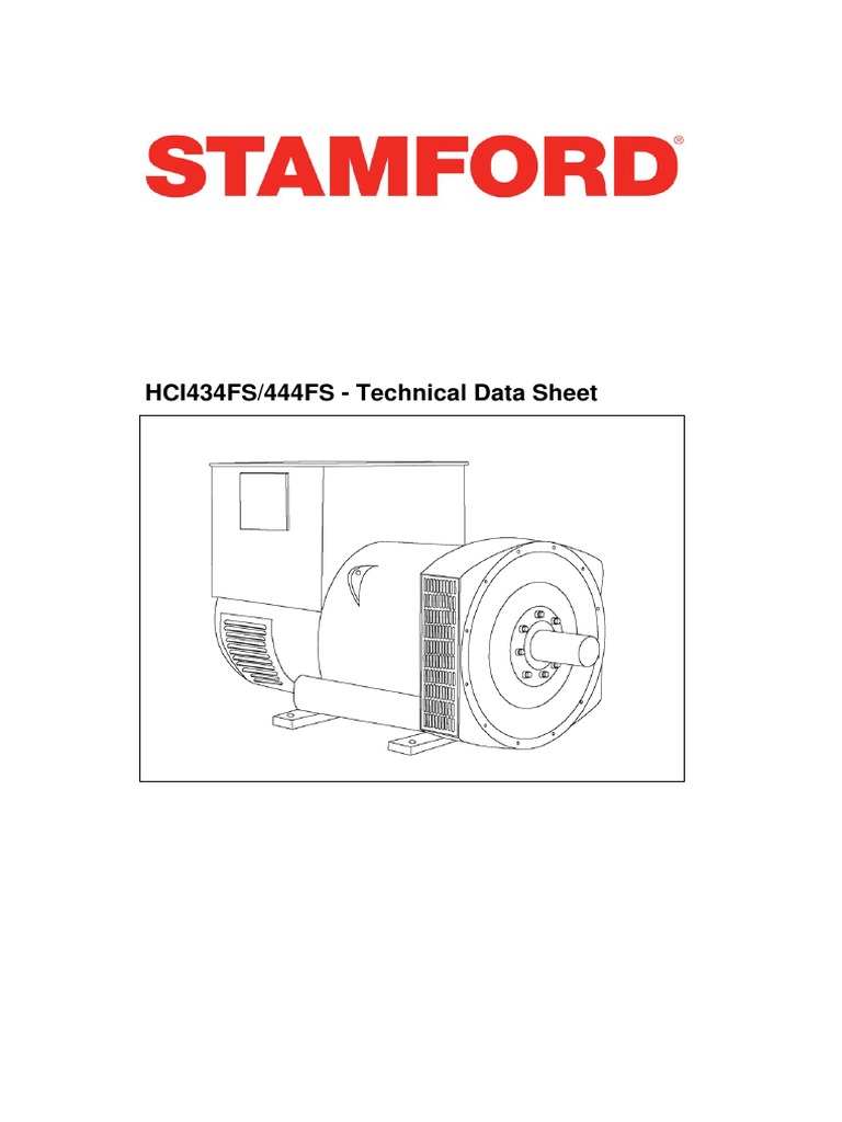 HCI434FS/444FS - Technical Data Sheet | PDF | Electric Generator | Rectifier