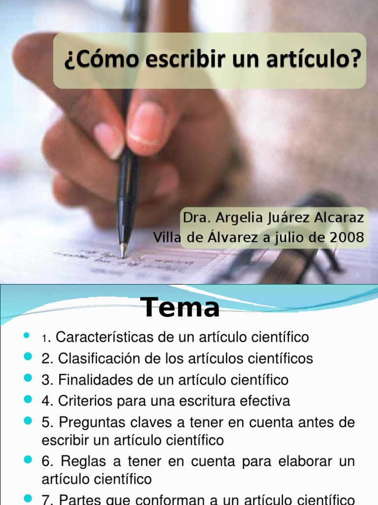 3 Como Escribir Un Articulo | PDF | Experimentar | Sumario abstracto)