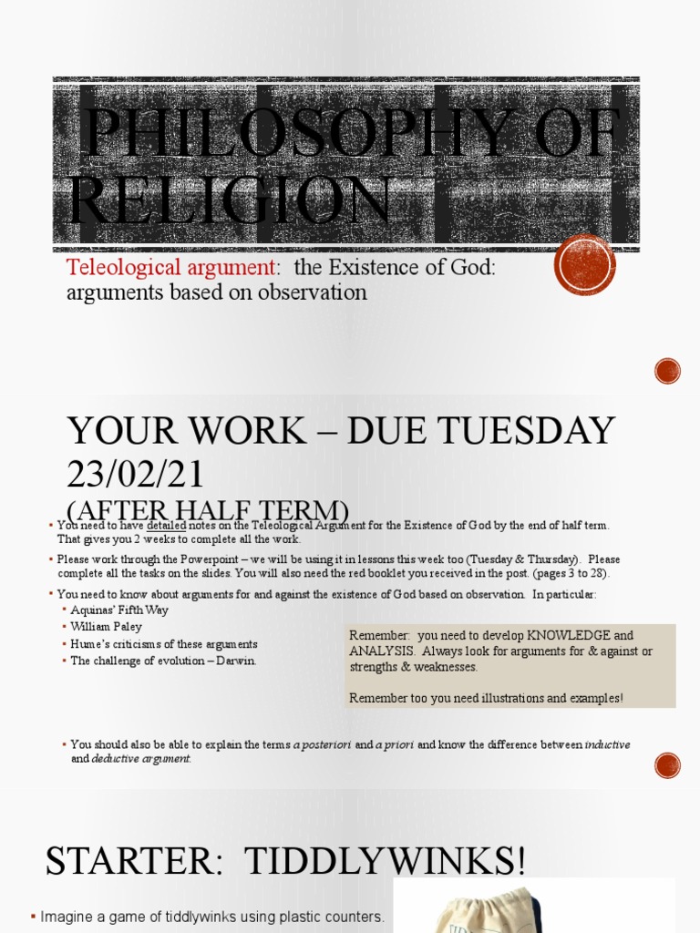 Teleological Argument | PDF | Argument | Inductive Reasoning