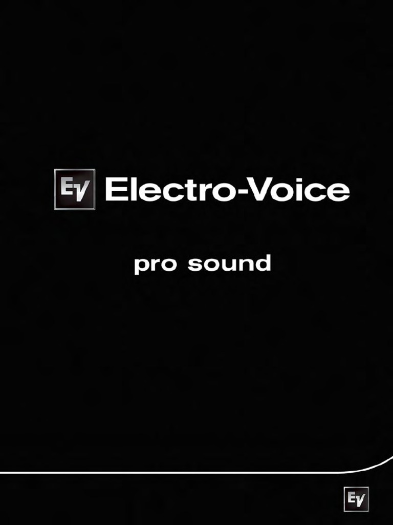 Ev | PDF | Loudspeaker | Sound Technology