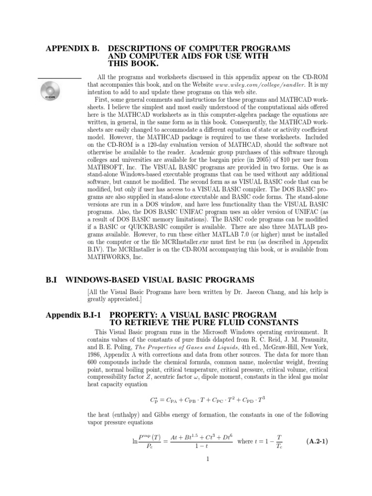 Appendix B - Descriptions of Computer Programs and Computer Aids For ...