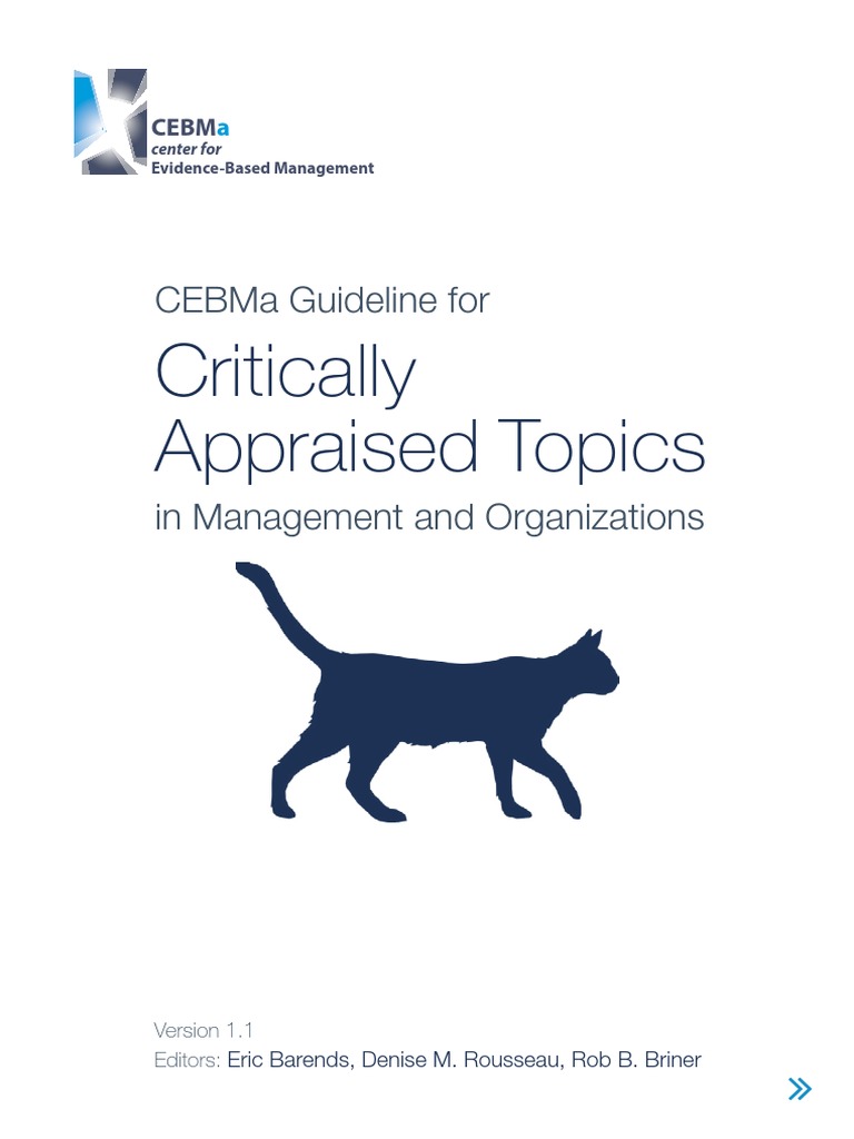 Critically Appraised Topics: Cebma Guideline For | PDF | Evidence Based ...