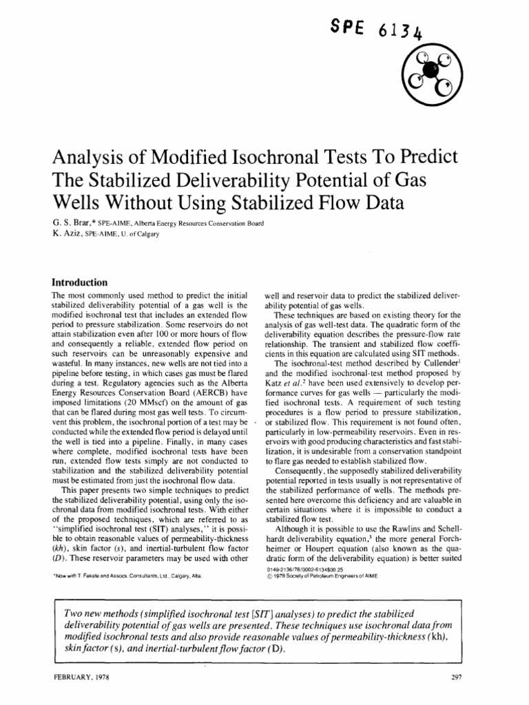 Analysis of Modified Isochronal Tests To Predict The Stabilized ...