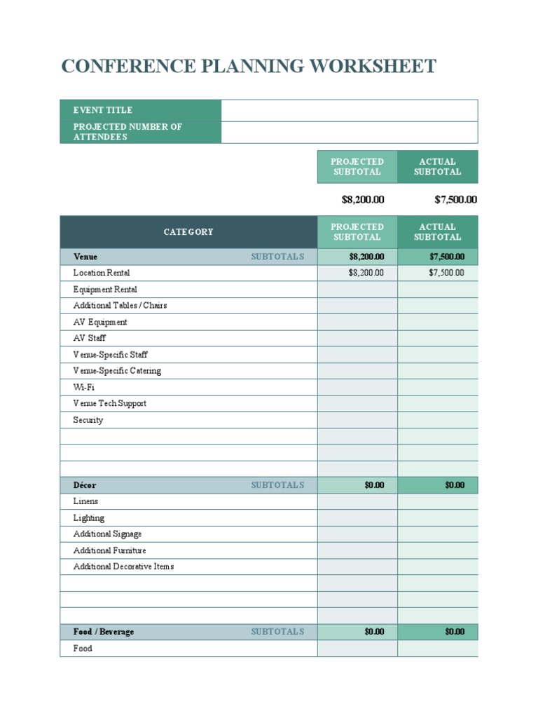 Conference Planning Worksheet | PDF | Mass Media | Communication