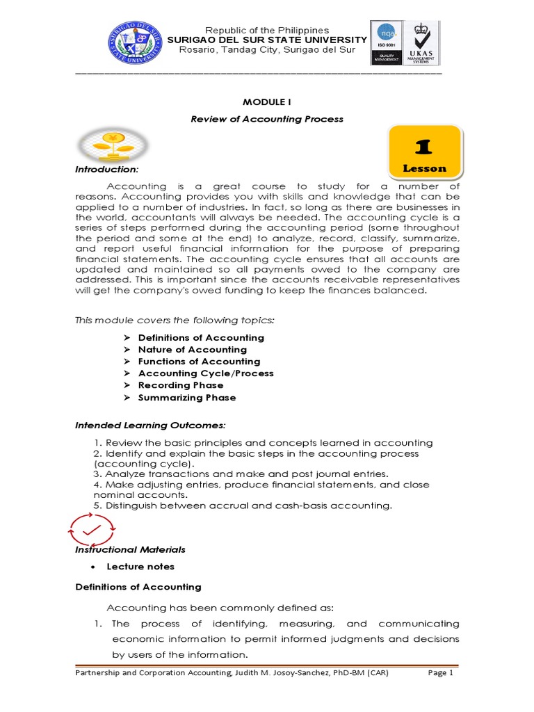 Accounting Process Review Module | PDF | Accounting | Financial Statement