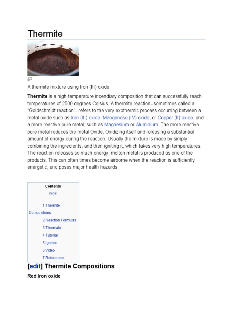 How To Make Thermite Diffrent Version - More Data | PDF | Chemical ...
