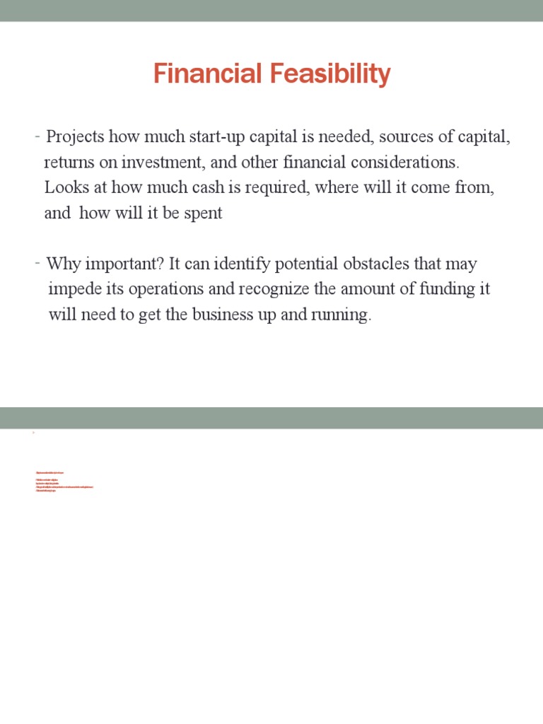 Financial Feasibility Overview | PDF | Finance & Money Management