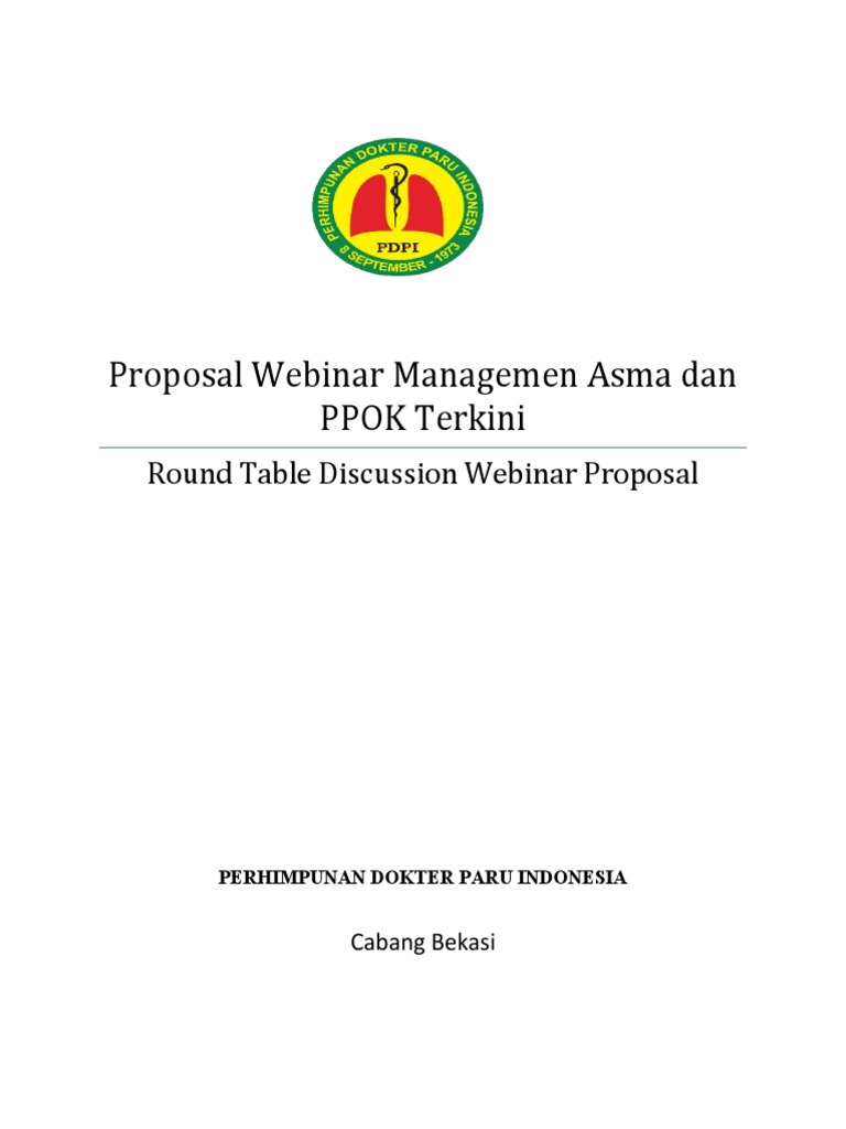 Proposal RTD Webinar Asma PDPI Bekasi 28 Agustus 2021 (IDI Kota BekasiPDPI) | PDF