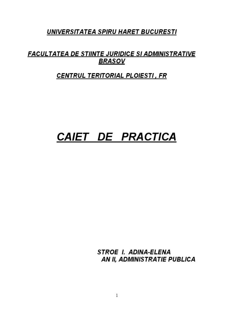 Caiet de Practica | PDF
