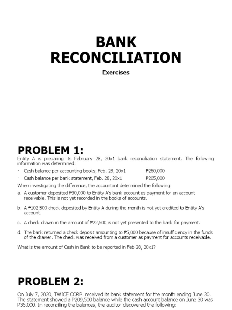 06 - Bank Reconciliation - Problem Solving | PDF