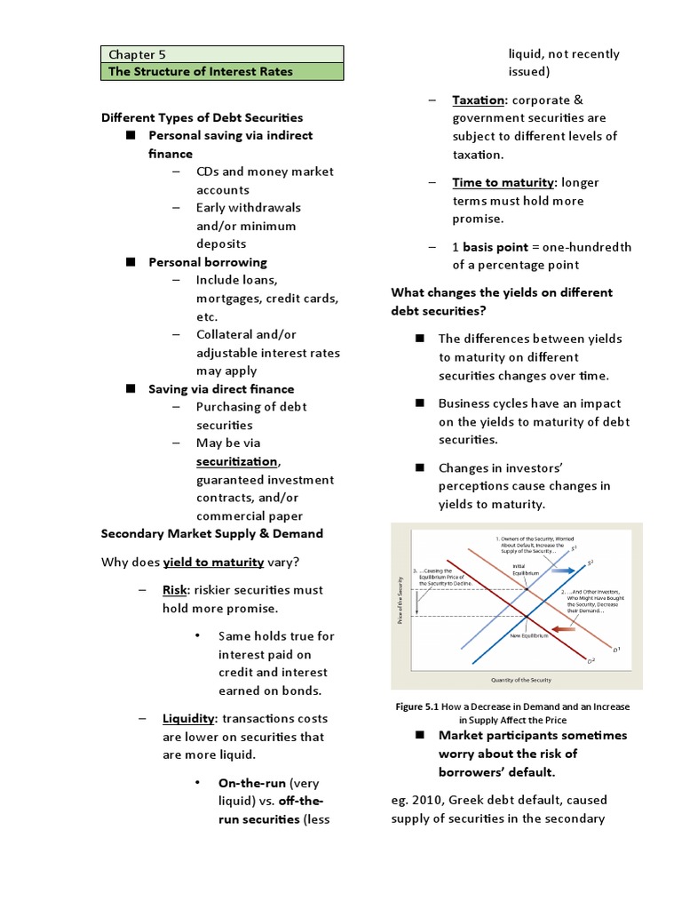 Understanding Interest Rates and Debt Securities | PDF | Debt ...