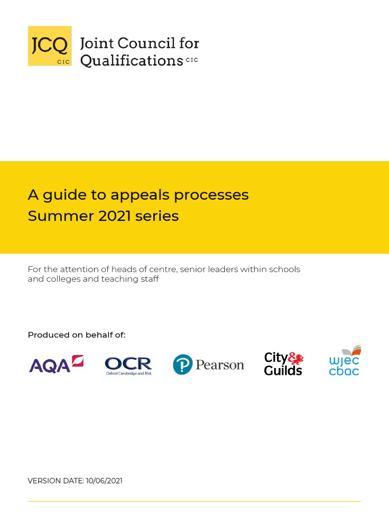 JCQ Appeals Guidance Summer 2021 | PDF | Judgment (Law)