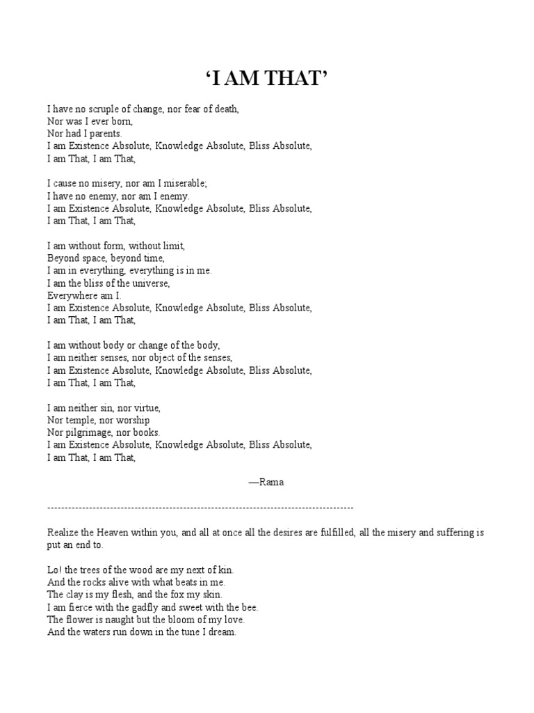 I Am That | PDF | Ātman (Hinduism) | Enlightenment (Spiritual)