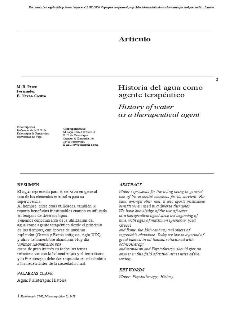 Historia Del Agua | PDF | Agua | Baños