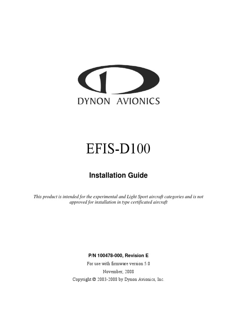 EFIS-D100: Installation Guide | PDF | Electrical Connector | Electrical Wiring