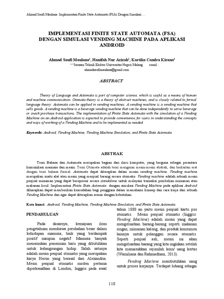 Implementasi Finite State Automata FSA Dengan Simu | PDF | Teknologi & Rekayasa