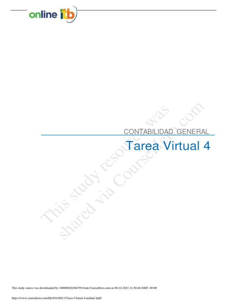 Tarea Virtual 4 Unidad 3 PDF | PDF | Contabilidad | Salario