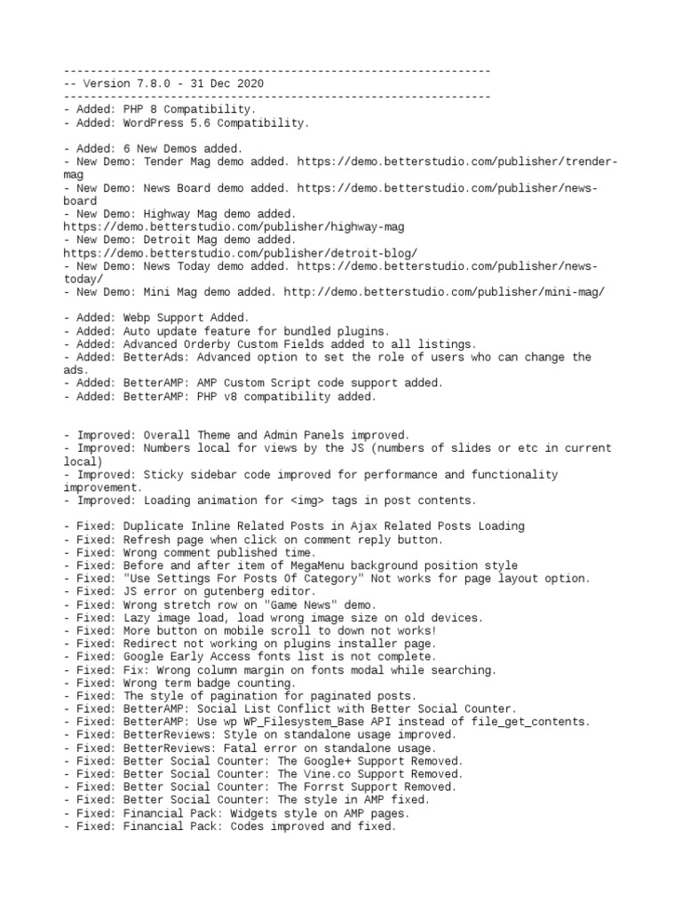 Publisher Change Log | PDF | Word Press | Html Element