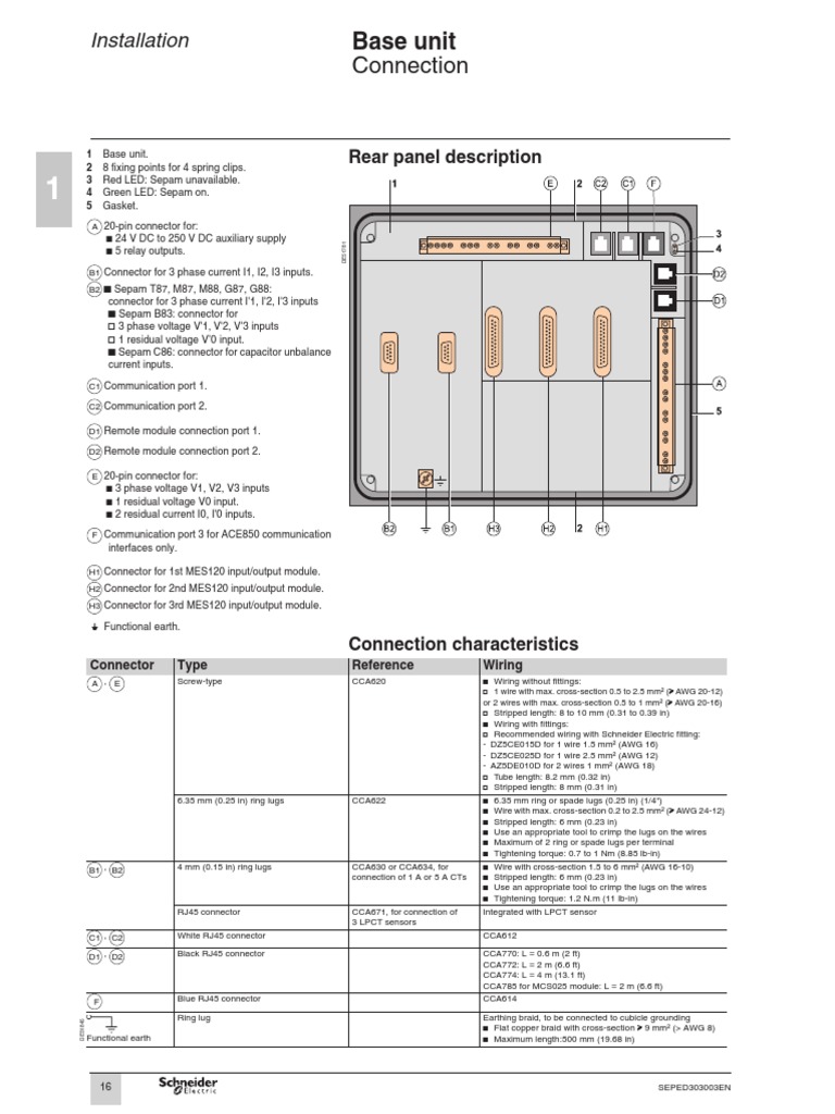 Wiring Diagram - SEPAM Series 80 | PDF | Electrical Wiring | Electric Power
