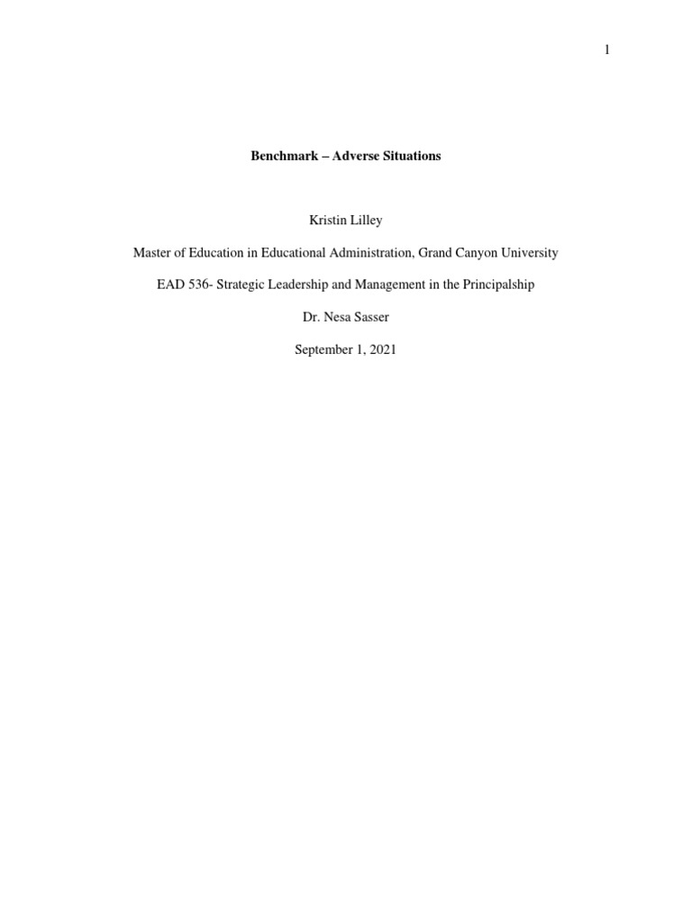 Benchmark - Adverse Situations | PDF | Teachers | Schools