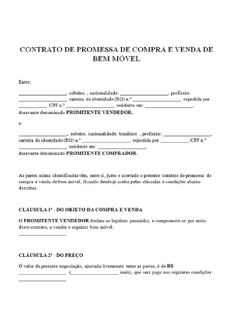 Contrato Promessa Compra Venda | PDF