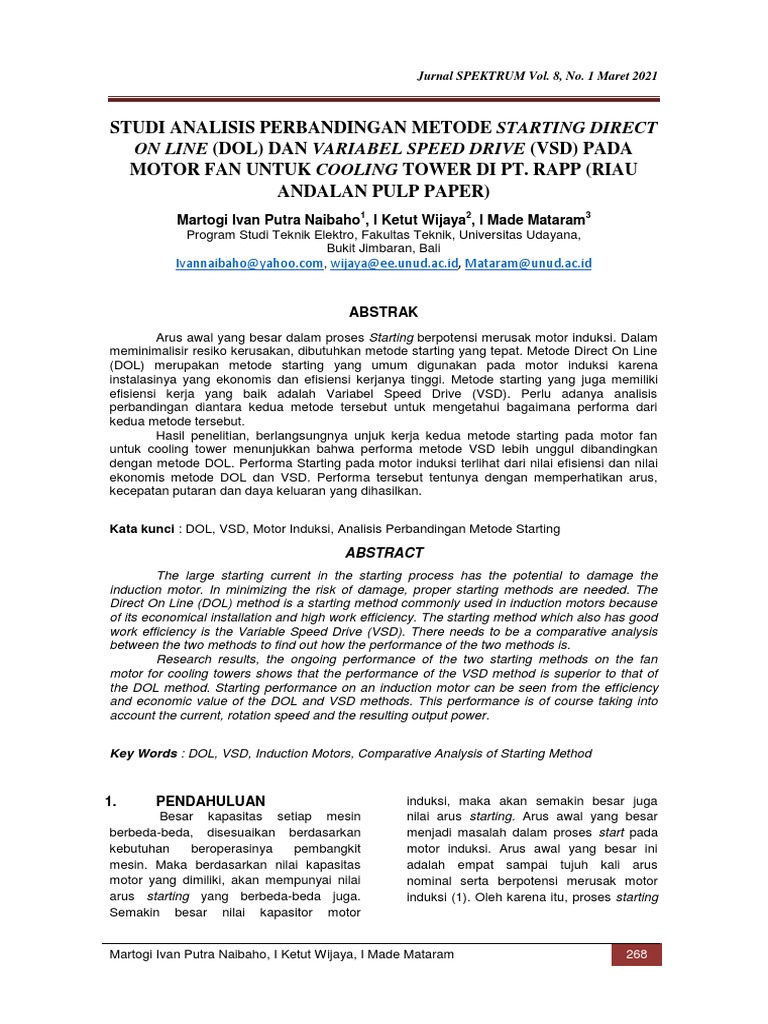 Perbandingan Metode DOL dan VSD Motor | PDF | Sains & Matematika ...