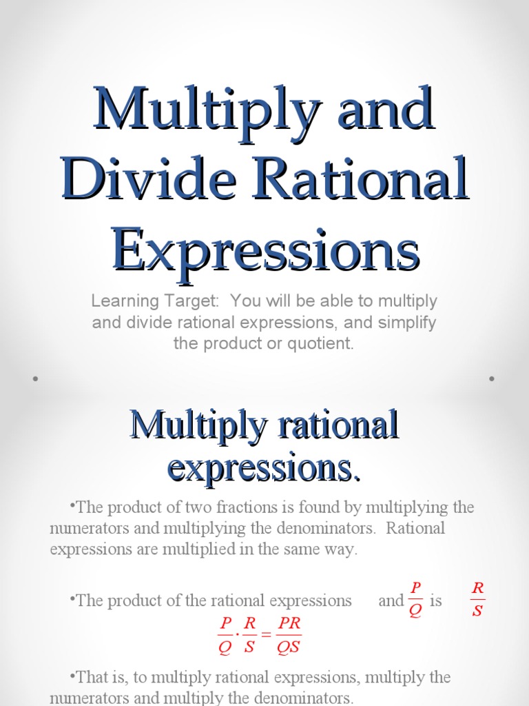 R.5 Day2 Multiplying and Dividing Rational Expressions | PDF | Algebra ...