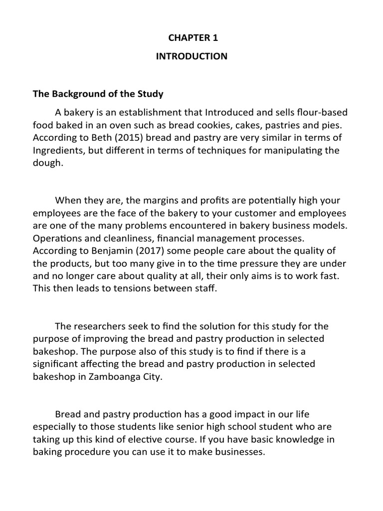 An Analysis of the Factors Affecting Bread and Pastry Production in ...