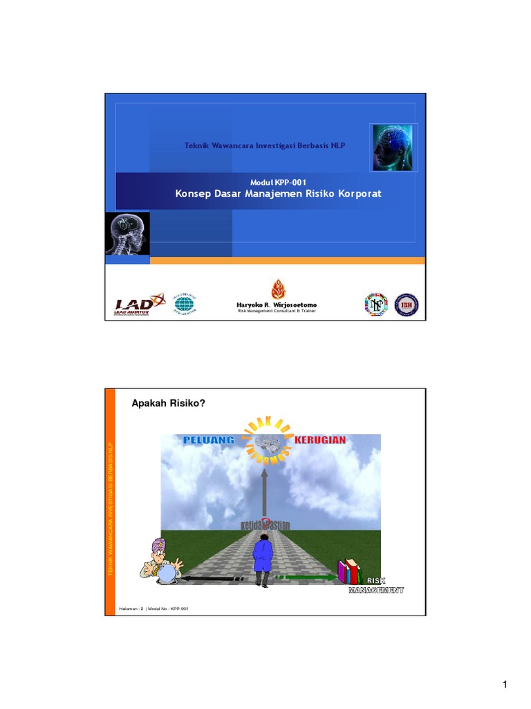 Microsoft PowerPoint - 001 - Konsep - Dasar - Manajemen - Risiko - Korporat - Rev | PDF